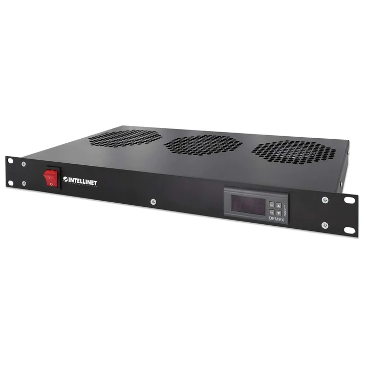 Intellinet 712668 3-Fan Ventilation Unit for 19" Racks 1U, Black ...