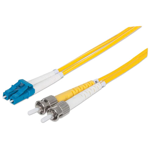 Fiber Optic Patch Cable, Duplex, Single-Mode LC/ST, 9/125 µm, OS2, 10.0 ...